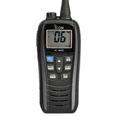China Marine IC-M25 Handheld Intercom Walkie Talkie 5W 128 / 16 Channels Waterproof Portable Black in 2024 for sale