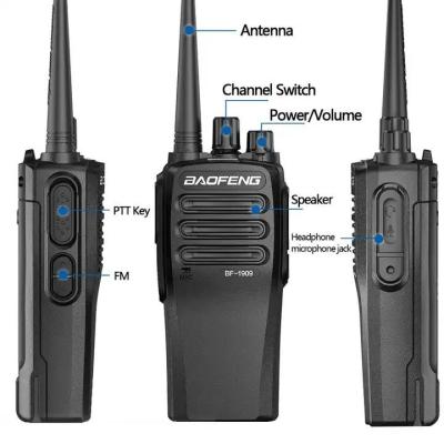 Cina 138*61*38MM Baofeng Bf-1909 10W UHF Ham Radio Intercom Transceiver Tipo C Walkie Talkie in vendita