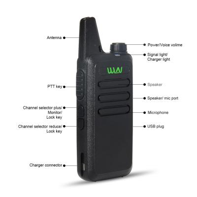 Cina WLN KD-C1 2W/0.5W UHF Mini Walkie Talkie Handheld Transceiver 400-480MHZ Bianco in necessità in vendita
