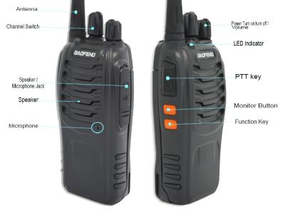 中国 BF888S 2方向ラジオ 5W出力 400-470MHZ 周波数とハンドヘルド端末スタイル 販売のため
