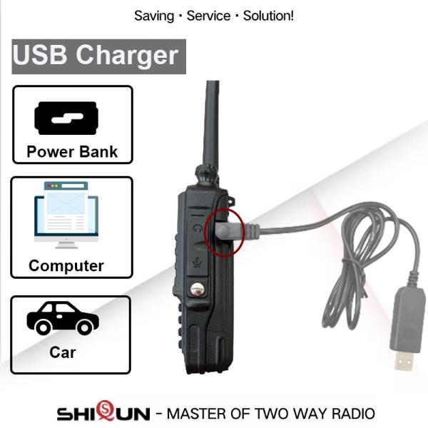 8W ισχύς εξόδου Baofeng UV-5R Plus Tri-Power Ham Radio Transceiver με φόρτιση USB-C