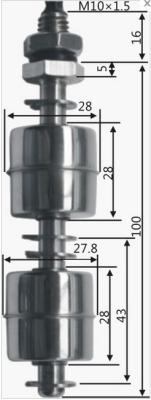 China stainless steel float level switch Ideal for water or other liquid with PH-/PH+ for sale