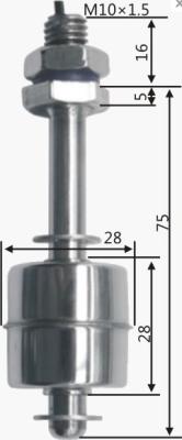 China stainless steel float level switch Ideal for water or other liquid with PH-/PH+ for sale