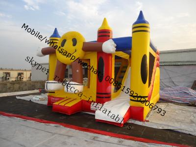 China Happy face inflatable bouncer trampoline   Inflatable halloween  Moonwalk combo bouncy castle for sale
