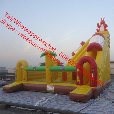 China inflatable pool slide with climbing wall for sale