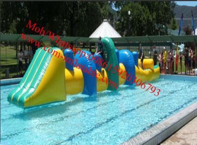 China Inflatable Obstacle Course  Park Pool Inflatable water track for swimming pool aqua track for sale