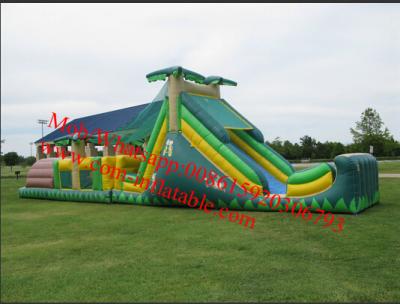 China Long inflatable obstacle course park for sale