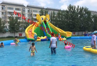 China children large inflatable water pool with slide giant inflatable pool slide for adult for sale
