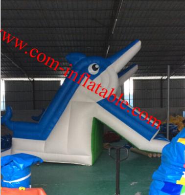 China large inflatable dolphins water slide pool inflatable water slide for kids and adults for sale
