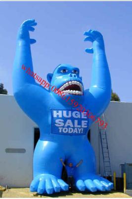 China Blue colour pvc tarpaulin inflatable gorilla for sale
