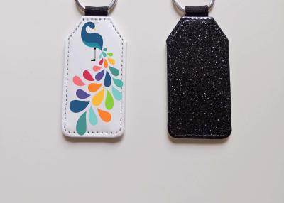China Leather Sublimation Custom Blanks Keychain Heart Round Rectangular Shapes for sale