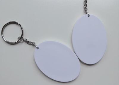 China Sublimation Blank Polymer Keyring Rounded Corner For Diy Printing for sale