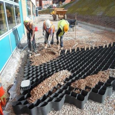 China Dimensão solicitada Garrafa estabilizadora de rede de geocell de HDPE para vias de entrada Material tradicional à venda
