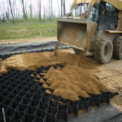 China Mejorar la estabilidad de la pared de contención con una solución de geocell de estabilizador de grava de 100 mm de altura en venta