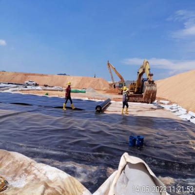 Cina 100% di HDPE vergine LLDPE Materiale grezzo Wantong 0,5 mm Geomembrana per rivestimento stagno discarica in vendita