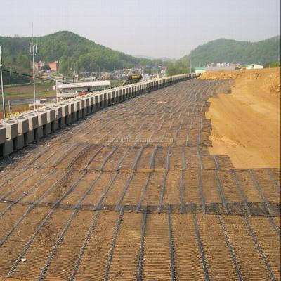 Cina Basso Nero 220kN PP HDPE geogrid uniaxiale per il rinforzo di pareti di sostegno e strade 50m in vendita