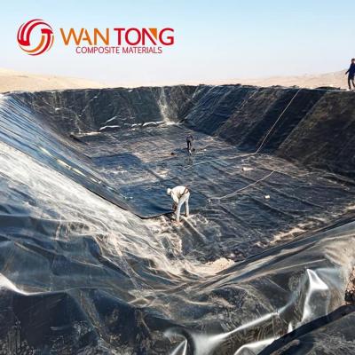 China GB/ASTM GRI-GM13 Geomembrana de HDPE padrão para aquicultura UV à venda