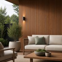 China Outdoor WPC Exterior Facade Siding Panel Waterproof Wood Plastic Wall Cladding for sale