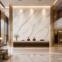 China Hotel Lobby Marble SPC Wall Panels 1.2x2.44m Easy Clean Feature Wall Cladding for sale
