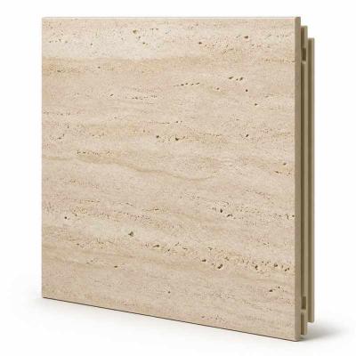 China Travertine SPC Wall Panels Beige Stone Texture Waterproof Click Lock Wall Cladding Interior for sale