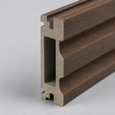 China WPC Fluted Wall Panel Dark Oak for Home Theater and Media Room Feature Wall for sale
