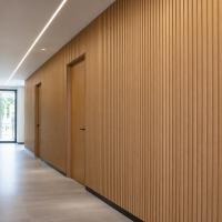 China WPC Fluted Wall Panel for Office Corridor and Lift Lobby Interior Wall Cladding for sale