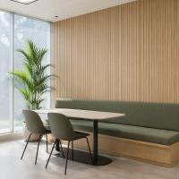 China WPC Fluted Wall Panel for Office Corridor and Lift Lobby Interior Wall Cladding for sale