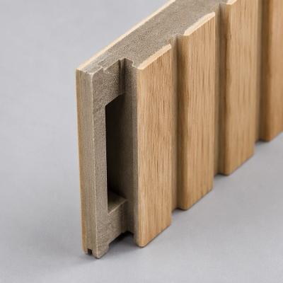China WPC Fluted Wall Panel for Office Corridor and Lift Lobby Interior Wall Cladding for sale