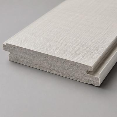 China Soft White Linen SPC Wall Panels for Clinic and Medical Room Wall Cladding for sale