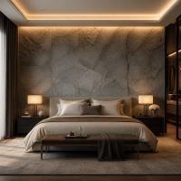 China SPC Wall Panel Stone Pattern Accent Wall Sheet Fire Retardant for Bedroom Interiors for sale