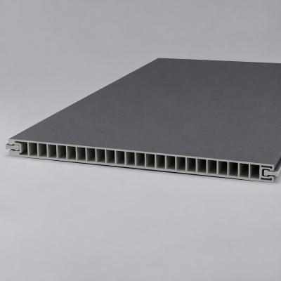 China 600mm Wide Matt Graphite Grey PVC Wall Panel for Office Partition and Desk Screen Cladding for sale
