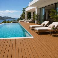 China Termite Resistant WPC Round Hole Decking Board 140x25mm Floor Panel Waterproof for sale