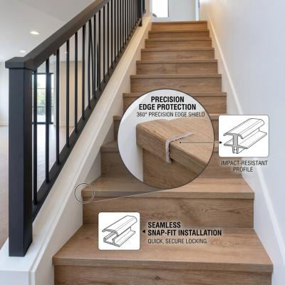 China Waterproof SPC Flooring End Cap Trim 2400mm PVC Skirting Profile for Wall Panel Edge for sale