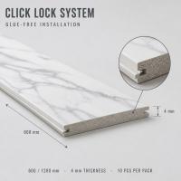China Carrara White Marble SPC Wall Panels Grey Vein Waterproof Interior Cladding for sale