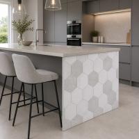 China Hexagon Mosaic Tile SPC Wall Panels Waterproof Interior Wall Cladding for sale