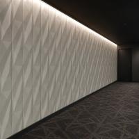 China 3D Diamond Rhombus Relief SPC Wall Panels Waterproof Interior Cladding for sale