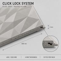 China 3D Diamond Rhombus Relief SPC Wall Panels Waterproof Interior Cladding for sale
