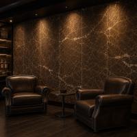 China Emperador Dark Brown Marble SPC Wall Panels Waterproof Interior Cladding for sale