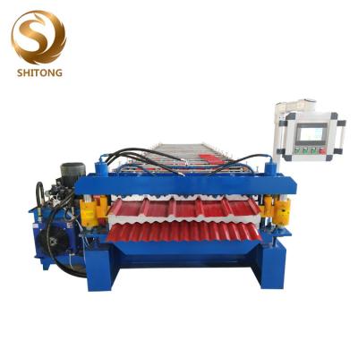 China Corrugated And Trapezoid Roofing Tile Roll Forming Machine Width 840mm 836mm for sale