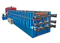 China Cold PPGI Three Layer Roll Forming Machine In Roofing Sheet Wall Panel Glazed Tile for sale
