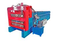China Cold PPGI Three Layer Roll Forming Machine In Roofing Sheet Wall Panel Glazed Tile for sale