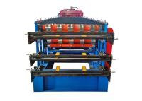 China Cold PPGI Three Layer Roll Forming Machine In Roofing Sheet Wall Panel Glazed Tile for sale