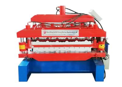 중국 컬러 스틸 이중 레이어 롤 성형기 광택 대나무 종류 높은 자동화 도 판매용