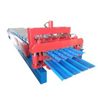 China Customized blue Double   Layer Forming Machine Roof Automatic Tile Roll Making for sale