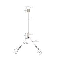China LED Panel Light Hanging Kits , Y Shape Hanging Wire Rope With Hooks for sale