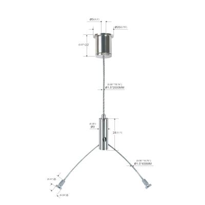 China Heavy Duty Y Shape Hanging Wire Rope YW-86054 For LED High Bay Lights for sale