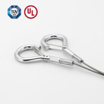 China Cabos de segurança de tipo Y com gancho de mola para sistema de suspensão Acessórios de suspensão Carga segura leve 10 kg Unidade de venda item único à venda
