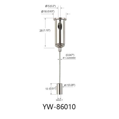 Cina sistema di illuminazione sospeso 1.2mm del cavo YW86006 d'ottone nichelato in vendita