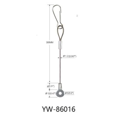 中国 安全YW86016のための1.2*250mmのステンレス鋼 ワイヤー ロープ締縄およびアイレット付属品 販売のため