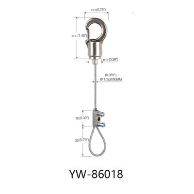 中国 安全YW86016のための1.2*250mmのステンレス鋼 ワイヤー ロープ締縄およびアイレット付属品 販売のため